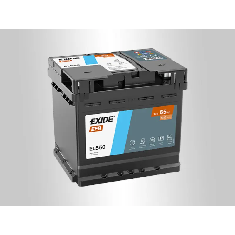 Akumulator Exide EL550 12V 55Ah 540A EFB desno+ | MD Auto